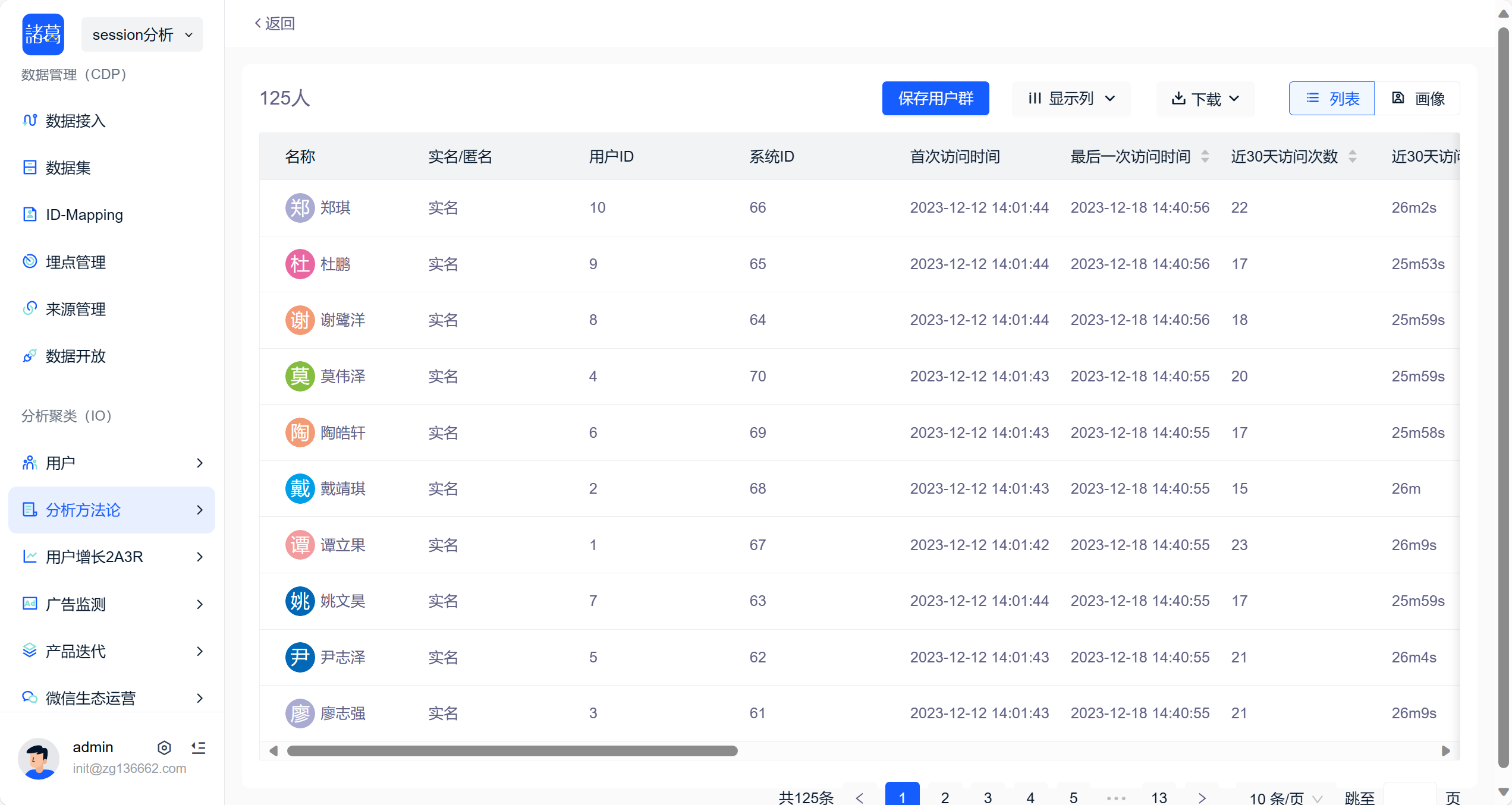 session分析 · 诸葛io使用文档